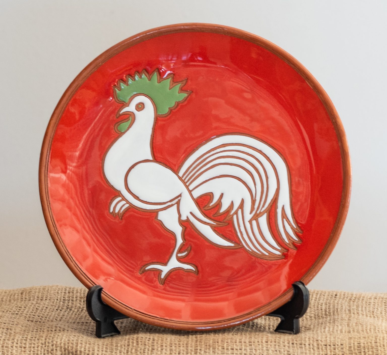 Red Rooster Ceramic Dish - Standard - by Bonis Ceramics